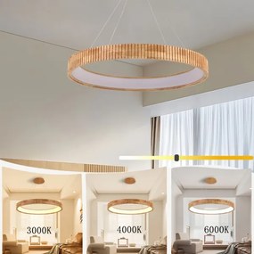 Brilagi - LED Lustr na lanku FALCON WOOD MODERN LED/60W/230V pr. 80 cm dřevo