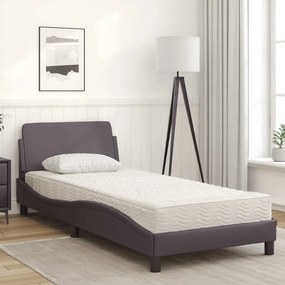 Postel s matrací Dover šedá 80 x 200 cm umělá kůže 3208300