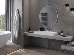 Mexen Loft, kulaté koupelnové zrcadlo 90 cm, barva rámu bílá, 9850-090-090-000-20