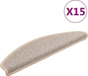 Schodové rohože 15 ks 65 x 21 x 4 cm stříbrné, půlkulaté, velké 326901