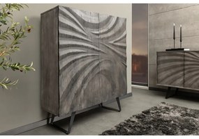 Massive home | Vysoká komoda HURRICANE 120cm 3D akátové dřevo