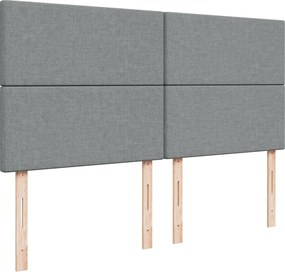 Box spring postel s matrací světle šedá 200 x 200 cm textil 3292888