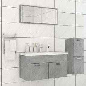 vidaXL Set koupelnového nábytku dřevotříska [3071199] Barva: Betonová šedá