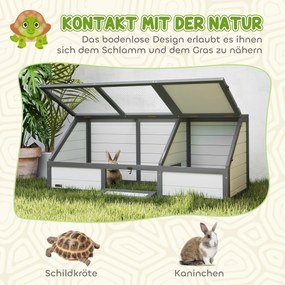 PawHut Krabička na želvy, venkovní výběh pro želvy, bezpodlahový design, snadno otevřitelné, dům pro želvy, bílá