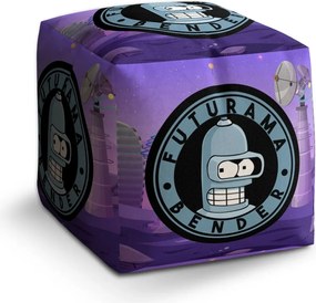 Sablio Taburet Cube Futurama Bender Planeta s vysílači - 50x50x50 cm