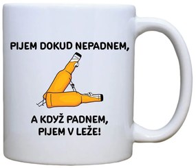 Super plecháček Keramický hrnek s potiskem Pijem Objem a motiv: 400 ml modrý uvnitř