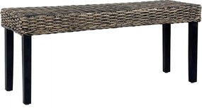vidaXL Lavice 110 cm přírodní kubu ratan a masivní mangovník [285789] Barva: Černá