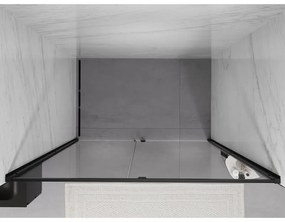Mexen Exo, 1-křídlé dveře do otvoru 130x200 cm, 6mm čiré sklo, černý profil, 819-130-000-70-00