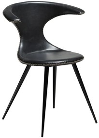OnaDnes -20% ​​​​​Dan-Form Černá koženková vintage jídelní židle DAN-FORM Flair