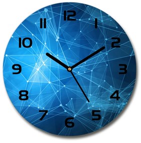Wallmuralia Skleněné hodiny kulaté Modré linie fi 30 cm