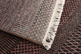 Diamond Carpets India, Ručně vázaný kusový koberec Diamond DC-MCN Black/rust, 140x200, červená, chodba / předsíň