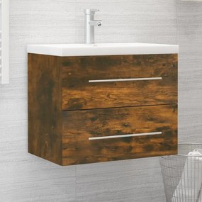 vidaXL Skříňka se zápustným umyvadlem dřevotříska [3325046] Barva: kouřový dub