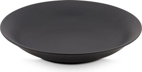 vtwonen Matt Black hluboký talíř Ø 25,5 cm, černý matný (Porcelánový polívkový talíř v černé matné barvě)