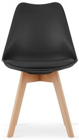 Set dvou jídelních židlí MARK - černé (hnědé nohy) 2ks