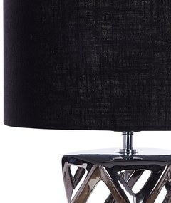 Keramická stolní lampa stříbrná/černá SELJA Beliani