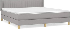 Box spring postel s matrací světle šedá 160 x 200 cm textil 3130441