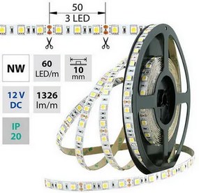 LED pásek McLED 12V neutrální bílá š=10mm IP20 14,4W/m 60LED/m SMD5050 ML-121.665.60.2