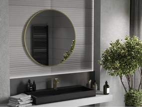 Mexen Loft kulaté koupelnové zrcadlo 90 cm, zlatý rám - 9850-090-090-000-50