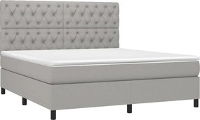 Box spring postel s matrací světle šedá 160 x 200 cm textil 3142025