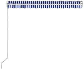 Ručně zatahovací markýza 350 x 250 cm modrobílá,  3051209