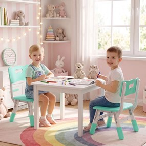 AIYAPLAY dětská židle k psacímu stolu, 2kusová sada, výškově nastavitelná 26-30 cm, ergonomické opěradlo, bez područek pro 1,5–8 let, zelená