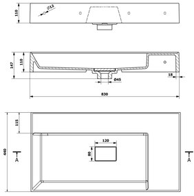 Sapho, GODIVA umyvadlo 83x44cm, litý mramor, bílá, GU083L-0