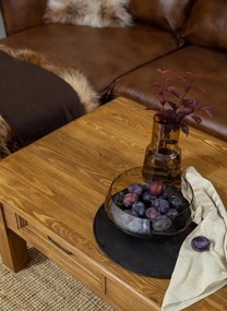 ARTEN Rustikální konferenční stolek POPRAD MES07A - zdobené nohy (tmavý vosk)
