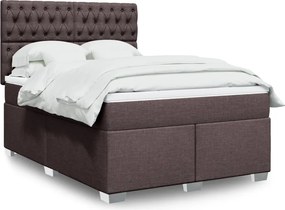 Box spring postel s matrací tmavě hnědá 140x200 cm textil 3292821