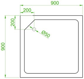 BPS-koupelny Hydromasážní box HYD-LI90, 90x90 cm, černá/transparent