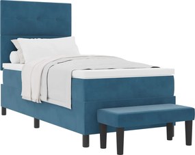 Postel s boxspringem s čelo Tmavě moddrá 200 x 90 cm samet 3344490