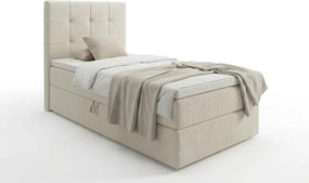 Čalouněná postel boxspring DIRELIS VIBE 90x200 cm krémová Matrace: Matrace Bonell pružinová