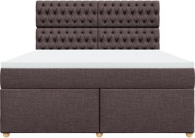 Box spring postel s matrací tmavě hnědá 180x200 cm textil 3293669