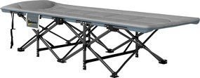 Skládací kempingová postel Outsunny s matrací a polštářem, boční kapsa 187 x 67 x 37 cm, postel pro hosty do 150 kg, skládací postel pro dospělé, ven…