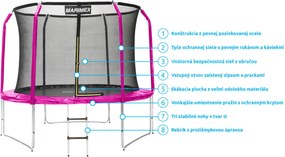 Marimex | Trampolína Marimex Standard 305 cm růžová + vnitřní ochranná síť + schůdky ZDARMA | 19000105