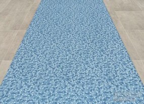 Breno Koupelnová pěnová předložka SOFTY-TEX 79817.9 mozaika, šíře 65 cm, Modrá