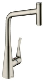 Hansgrohe Metris Select M71 - Kuchyňská páková baterie 320, vytahovatelný výtok, 1jet, sBox, nerez 73803800