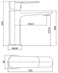 Cersanit S951-390 - Umyvadlová baterie LARGA 16,3 cm černá