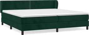 Box spring postel s matrací tmavě zelená 200x200 cm samet 3127454