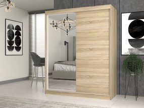 Šatní skříň se zrcadlem Iga 160 cm dub Sonoma II