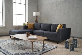 Hanah Home Sametová pohovka KALE antracit levá 825BLC2721