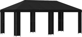 Zahradní altán 6 x 3 m Černá Polyester a ocel 190 gsm 3376016
