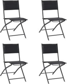 vidaXL Skládací zahradní židle 4 ks ocel a textilen [313083]
