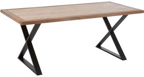OnaDnes -20% Dřevěný jídelní stůl J-line Zigtem 200 x 95 cm s černou podnoží