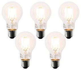 Sada 5 LED žárovek E27 A60 čirých 6W 630 lm 2200K