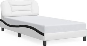 Rám postele bez matrace Hvar bílý a černý 100 x 200 cm umělá kůže 3207987