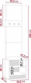 Šatní skříň s nástavcem panel tapicerowany ROJ 10 bílý + šedý
