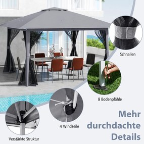 Costway Výsuvný skládací pavilon s 4 moskytiérou a zahradní pavilon s dvojitou