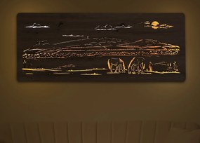 Li-Go "Pálava" světelný obraz s baterií 120x50cm varianta ovládání: manuál/pohybové čidlo, provedení povrchu: jedle