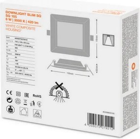 LED podhledové svítidlo LEDVANCE Slim Square 105mm 6W/3000K teplá bílá