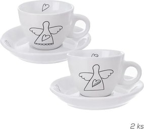 Sada hrnečků s podšálkem ANDĚL 90 ml 2 ks